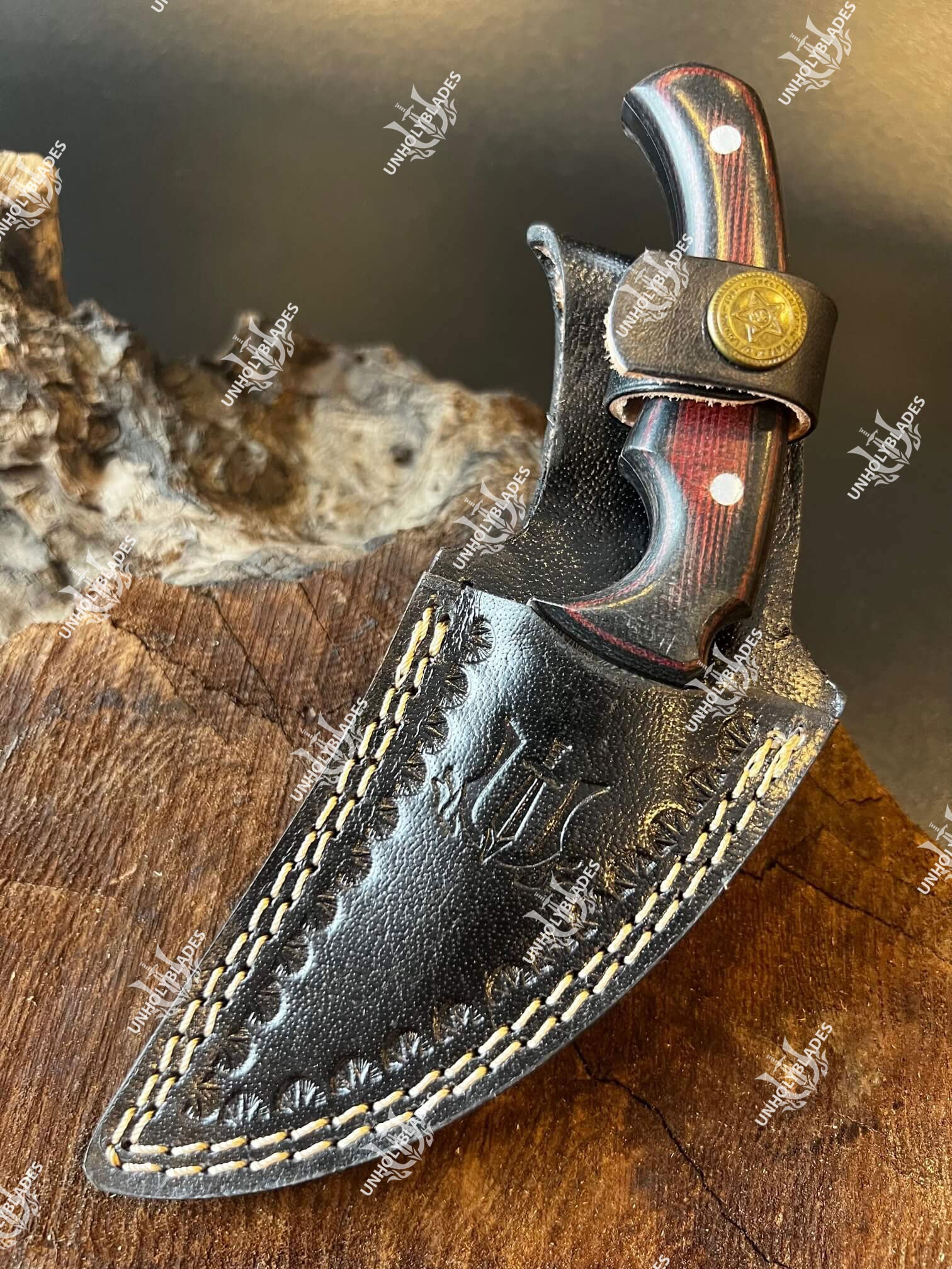 Custom Karambit Knife With Raindrop Pattern